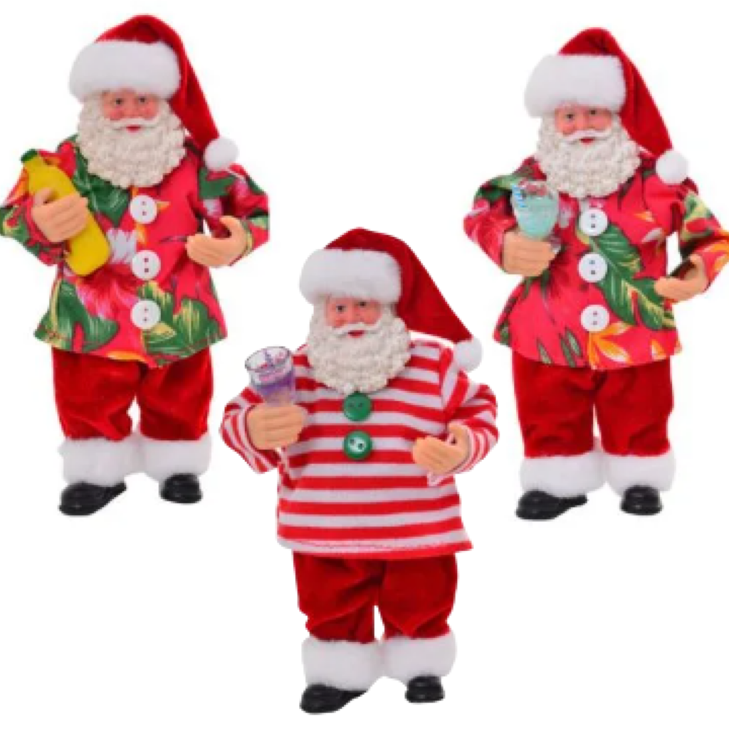SANTA AUSSIE HANGING 17CM 3 ASSORTED - Christmas Presence
